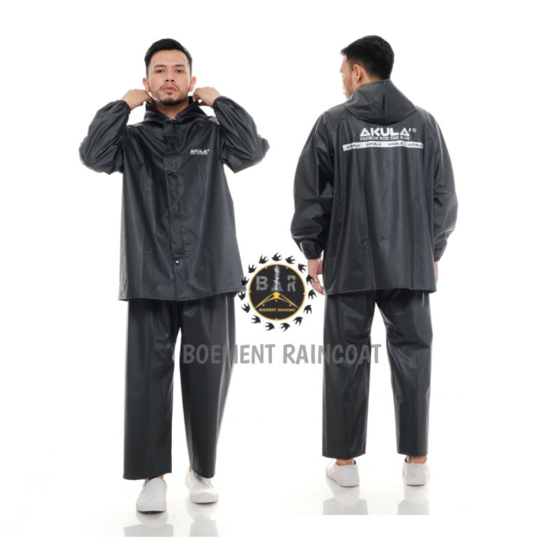 Jual Jas Hujan Akula Raincoat Terbaik Pria Wanita Bahan PVC Anti Rembes Mocca | Shopee Indonesia