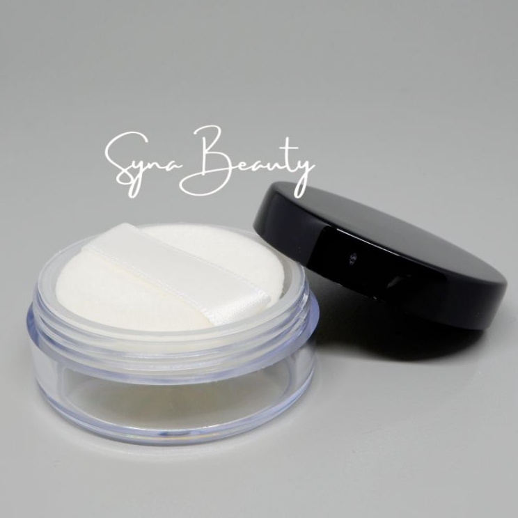 Jual Paket Laris pot tempat bedak tabur KECIL MINI 1 gram dengan puff ...