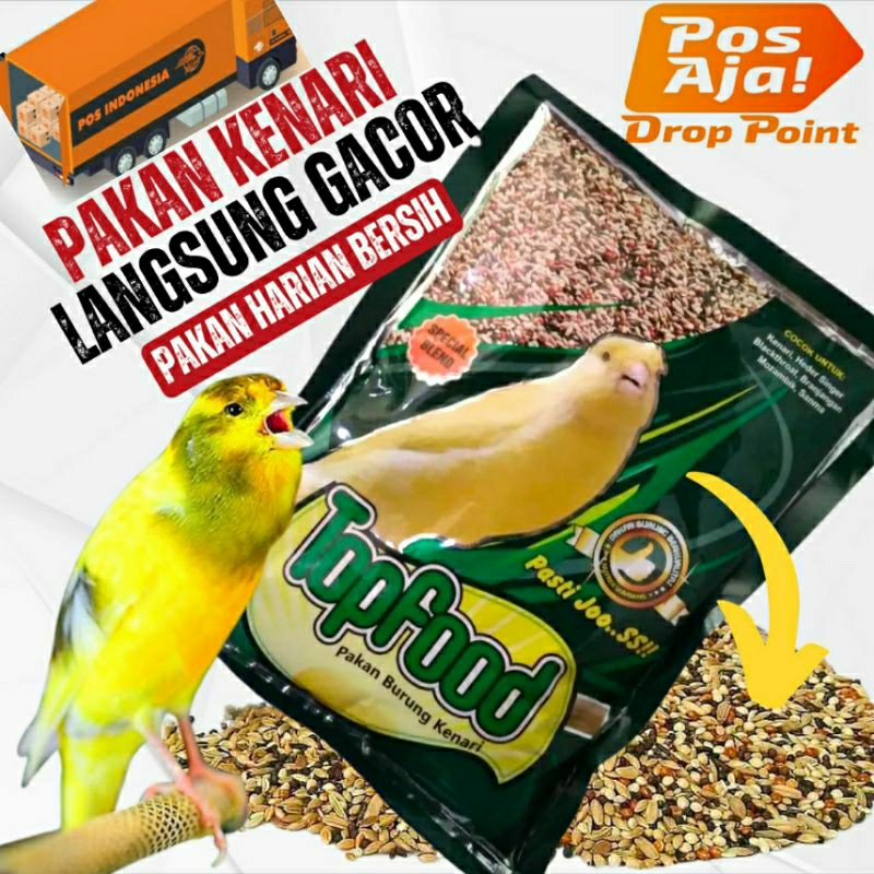 Jual Pakan Kenari Harian TOP FOOD KENARI 250 gram , TOPFOOD KENARI 250 ...