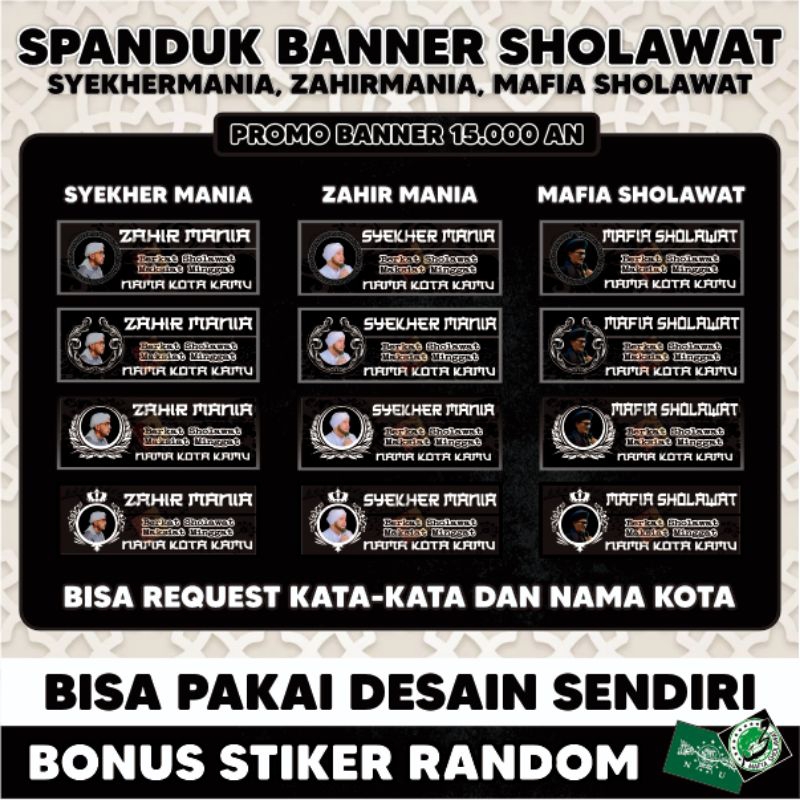 Jual (Promo Banner 15ribuan) Spanduk Banner Sholawat Zahir Mania ...