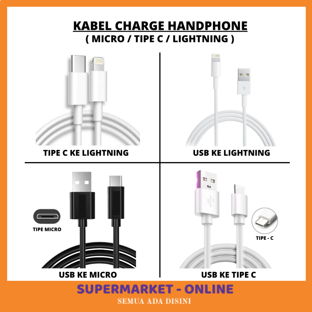 Jual FAST CHARGING!! KABEL DATA CHARGE CAS HP HANDPHONE TIPE MICRO TIPE ...