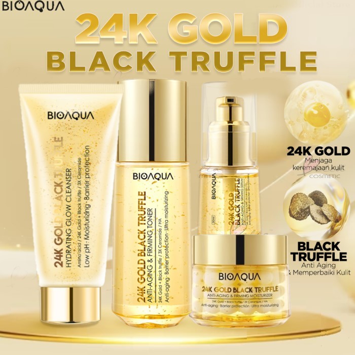 Jual BIOAQUA Skincare Paket 24K Gold Black Truffle Anti-Aging & Firming ...