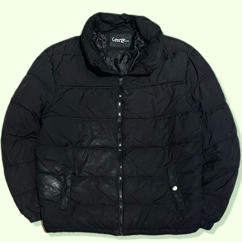 Jual Vintage George Black Heavy Padded Puffer Jacket | Shopee Indonesia