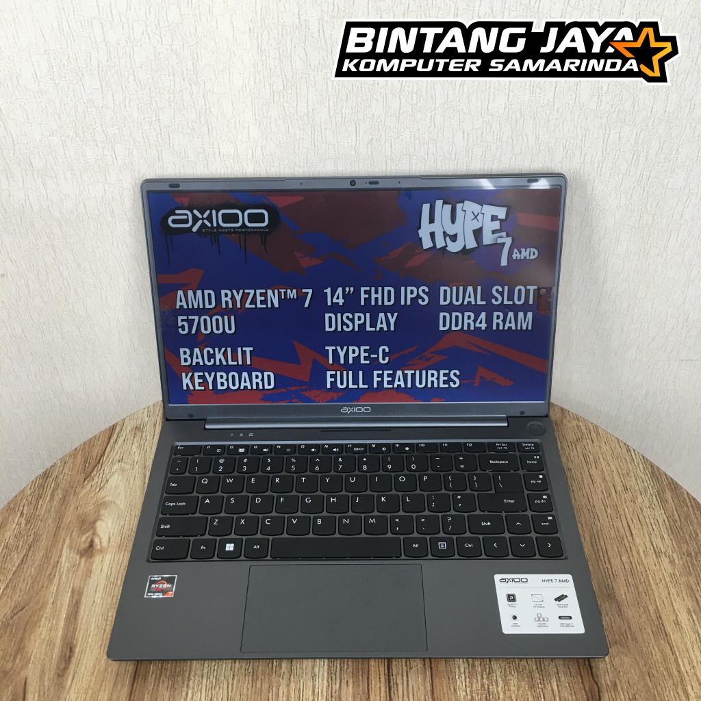 Jual Laptop Axioo Hype 7 AMD/Ryzen 7-5700U/8GB/512GB SSD/14"FHD IPS/Win ...