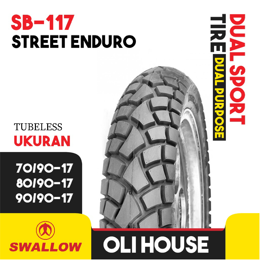 Jual Ban Motor Bebek Swallow Street Enduro SB-117 Ukuran 70/90 80/90 90/90 Ring 17 Tubeless ...