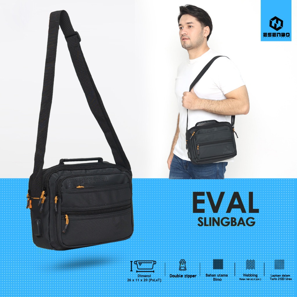 Jual Tas Slingbag Distro Pria FOURTYFOUR EVAL - Tas Selempang Anti Air | Shopee Indonesia