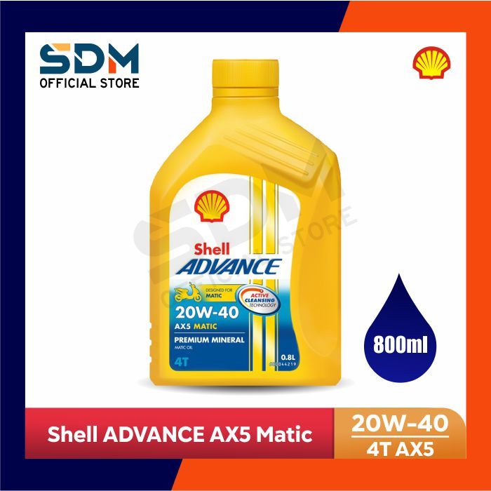 Jual Shell Advance 4T AX5 Matic 20W-40 0,8L 100% Original | Shopee ...
