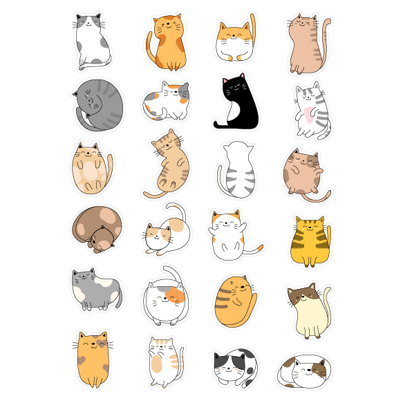 Jual Sticker Kucing Sticker Sheet Sticker Unik Sticker Tempel Sticker ...