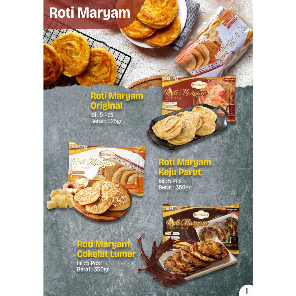 Jual Frozen Food Roti Maryam Rasa Ori /Coklat/Keju/Coklat Keju/Pandan ...