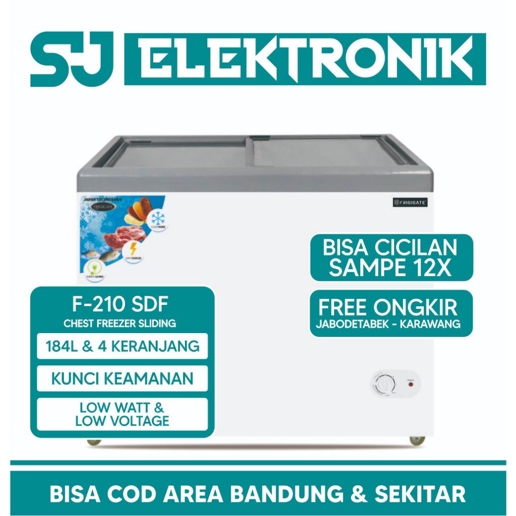 Jual FREEZER FRIGIGATE TYPE F 210 SDF FREEZER SLIDING FLAT 200 LITER ...