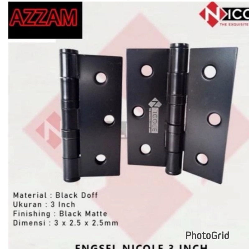 Jual Engsel 3 inc Stainless tebal/ Engsel 3 Inch Hitam Black Stainless ...