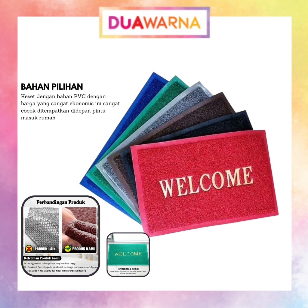 Jual DuaWarna Keset Welcome Anti slip Keset Lantai Kamar Mandi | Shopee ...