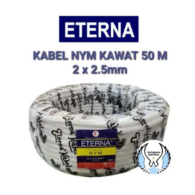 Jual ETERNA KABEL LISTRIK PUTIH KAWAT NYM 2x2.5MM 2x2,5 SNI 50 METER 50M | Shopee Indonesia