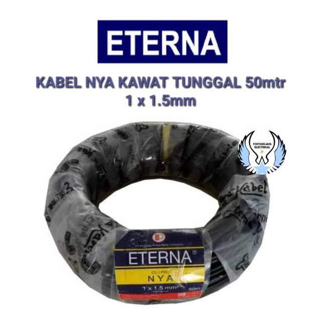 Jual ETERNA KABEL LISTRIK KAWAT TUNGGAL NYA 1x1.5MM 1,5 1.5 2.5 SNI 50 METER | Shopee Indonesia