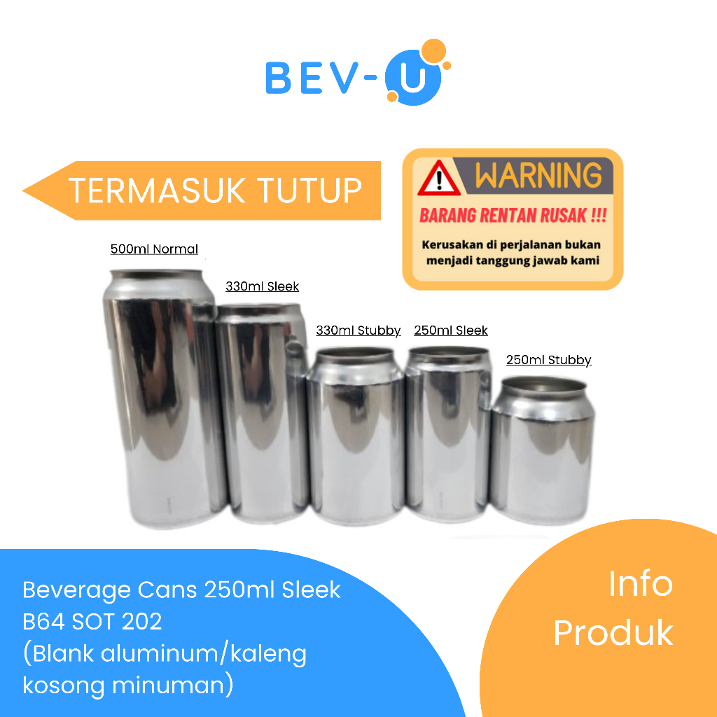 Jual Kaleng Kosong Minuman Blank Aluminium Beverage Cans B64 SOT 202 1 Dus | Shopee Indonesia