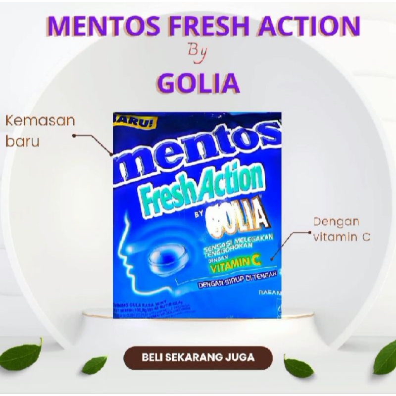 Jual Mentos Fresh Action by Golia 100gr (isi +/- 40butir) | Shopee ...
