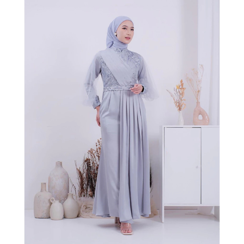 Jual [ TERMURAH!!! ] ADEVA DRESS BROKAT KOMBINASI | FASHION MUSLIM WANITA | GAMIS ADEEVA ...