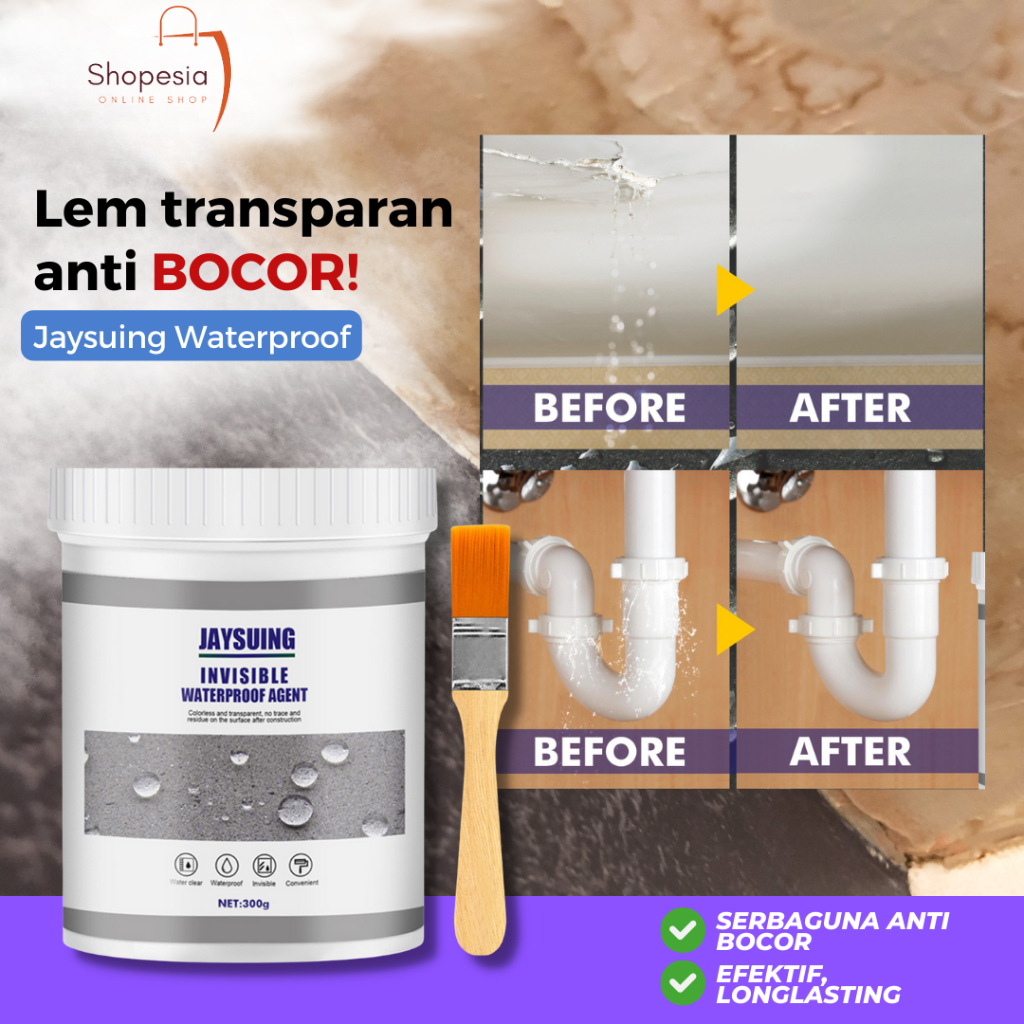 Jual [ORIGINAL] Lem Transparan Anti Bocor Ori Jaysuing Tahan Air | Cat ...