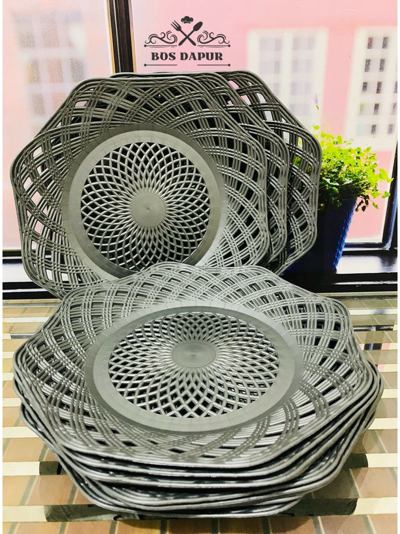 Jual 1 Lusin Piring Rotan Aster / Pirang Anyam / Piring Lidi / Piring ...