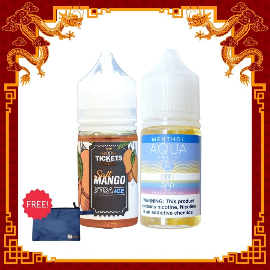 Jual CNY DEAL Tickets Mango Xtra Ice 30ml + Aqua Drops 30ml + Free ...