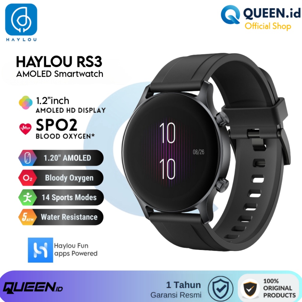 Jual Haylou RS3 LS4 SmartWatch GPS AMOLED Display SpO2 WaterProof Smart Watch GLOBAL Garansi ...