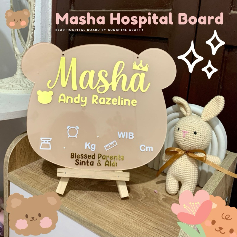 Jual MASHA HOSPITAL BOARD | Hospital board acrylic | Papan Nama Bayi ...