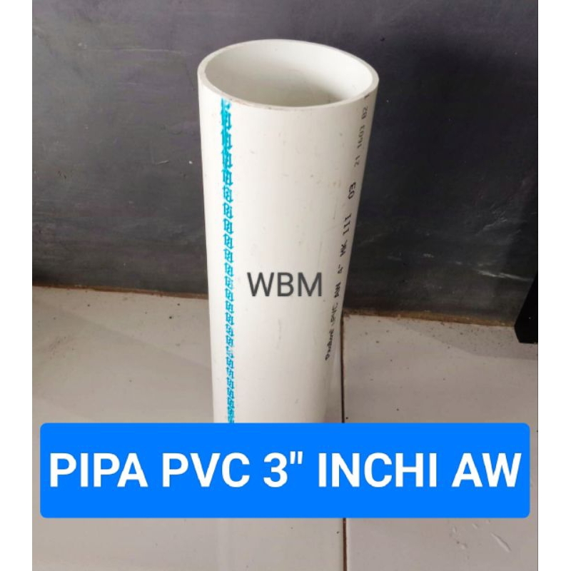 Jual Pipa pvc paralon 3" inchi type AW panjang 30 cm | Shopee Indonesia
