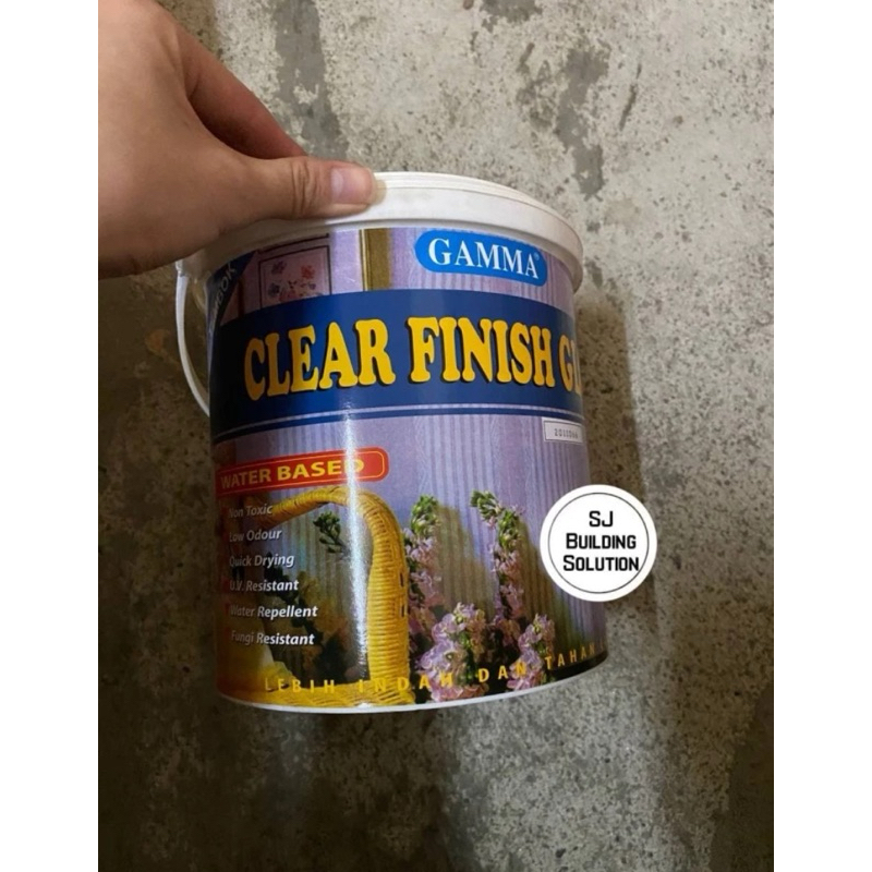 Jual CAT TEMBOK CLEAR GAMMA FINISH GLOSS WATER BASED COATING 2.5ltr 2.5 ...