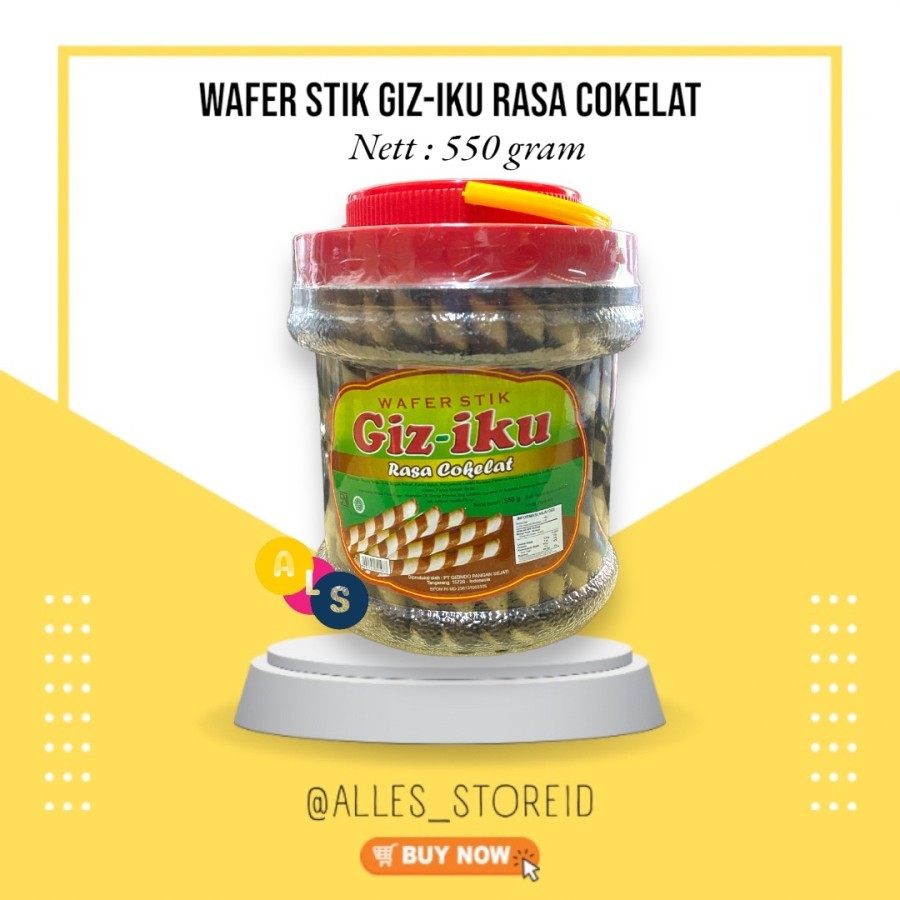 Jual Giziku Wafer Stik/Wafer Roll Rasa Cokelat/Giziku Toples/Wafer Stick | Shopee Indonesia