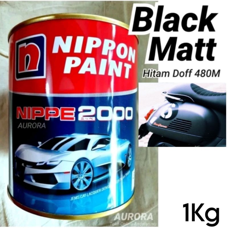 Jual Cat Nippe 2000 Black Matt 480D Hitam Dop 1Kg Nippon Paint / Cat ...