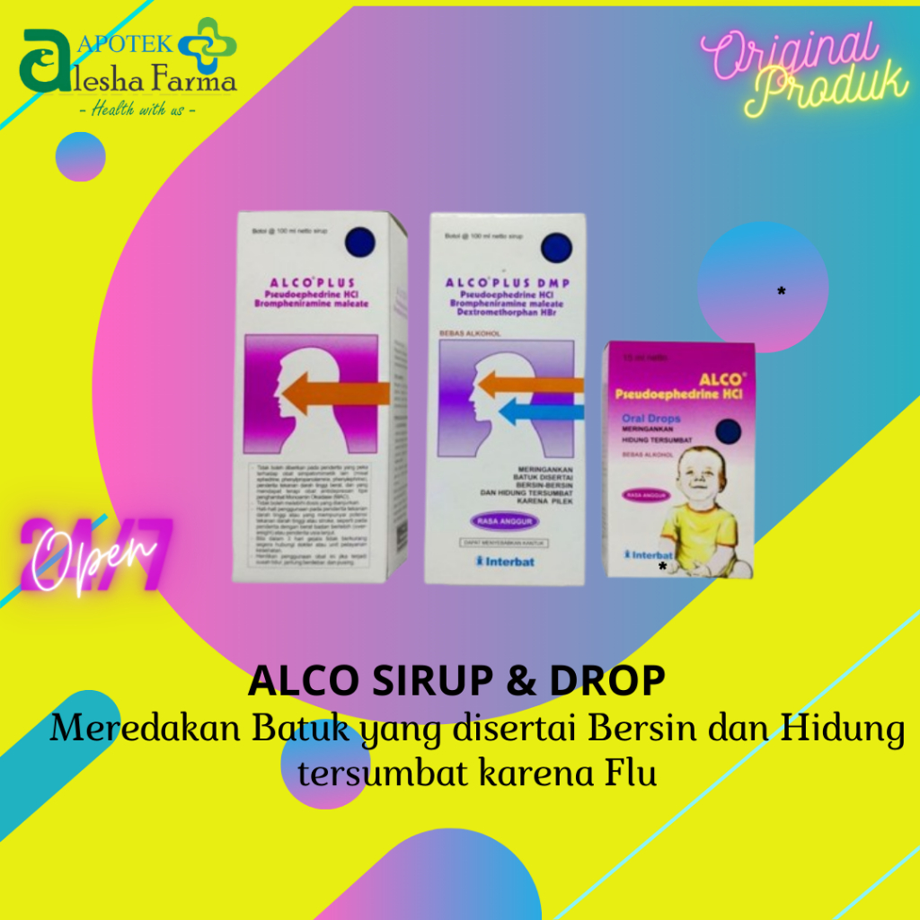 Jual Alesha Alco Drop | Alco DMP | Alco Plus Sirup Flu dan Batuk | Alco ...