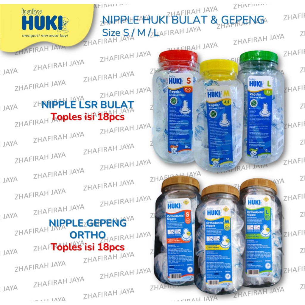 Jual Nipple HUKI 1 TOPLES isi 18pcs / DOT HUKI BULAT dan GEPENG 1 ...