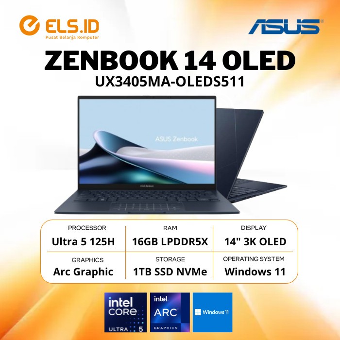 Jual Asus Zenbook 14 OLED UX3405MA Intel Ultra 5 125H 16GB SSD 1TB 14 ...