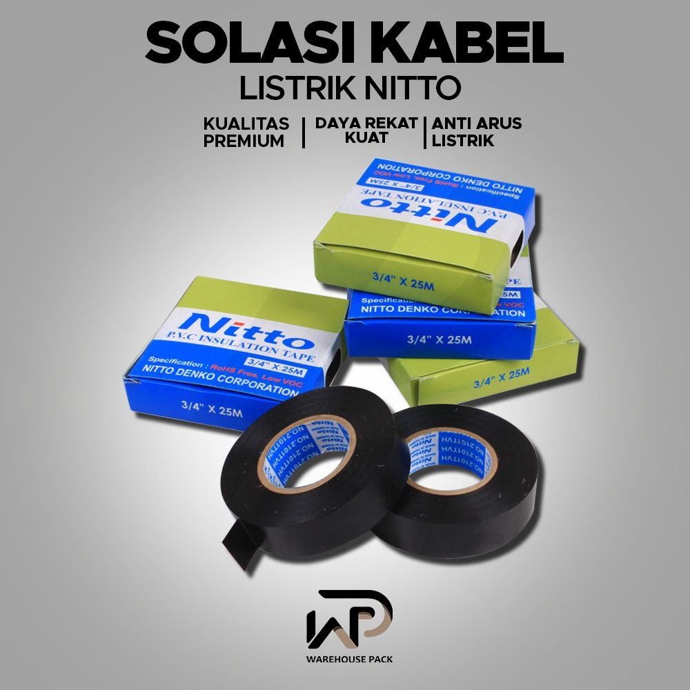 Jual Isolasi Kabel Listrik Nitto 3/4" X 25 meter I Isolasi Listrik ...