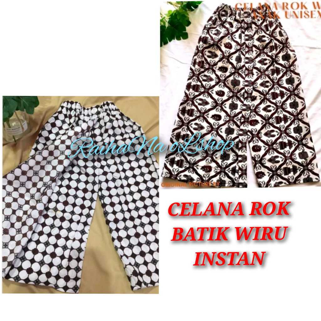 Jual CELANA ROK BATIK WIRU INSTAN ANAK | SEMBONG/TAPIH ANAK | BAWAHAN ...