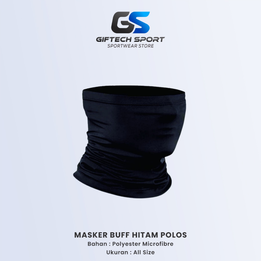 Jual Baff Masker Pria Bandana Hitam Polos Buff Aksesoris Pengendara ...