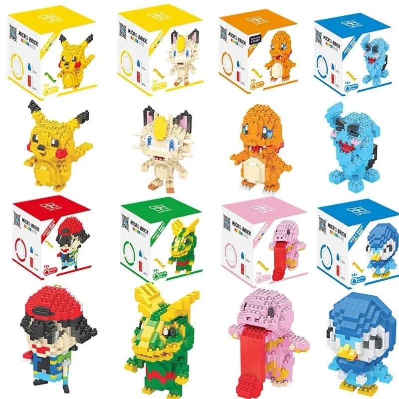 Jual NANO BLOCK MAINAN BALOK BRICKS POKEMON PIKACHU CHARMANDER SQUIRTLE ...
