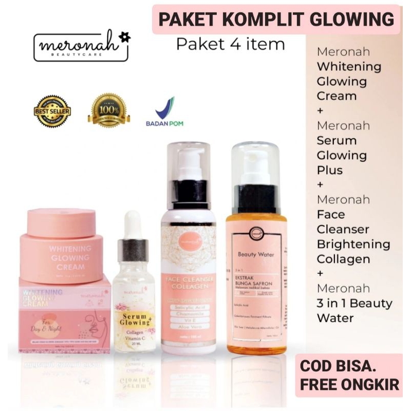 Jual PAKET WAJAH KOMPLIT COLLAGEN MERONAH FREE POUCH/CERMIN CANTIK ...