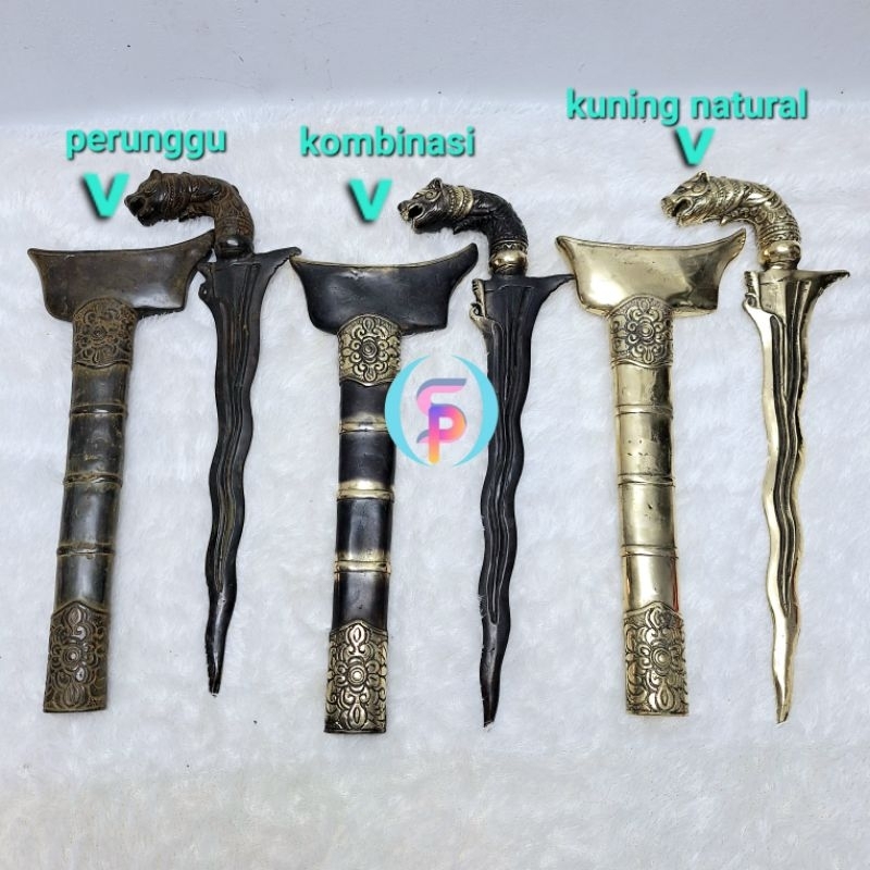 Jual keris MCN VARIAN perunggu kombinasi kuning hobi koleksi aksesoris ...