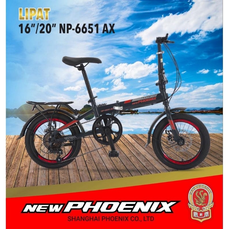 Jual SEPEDA LIPAT 20 INCI NEW PHOENIX 6651 AX BONCENGAN FOLDING BIKE ...