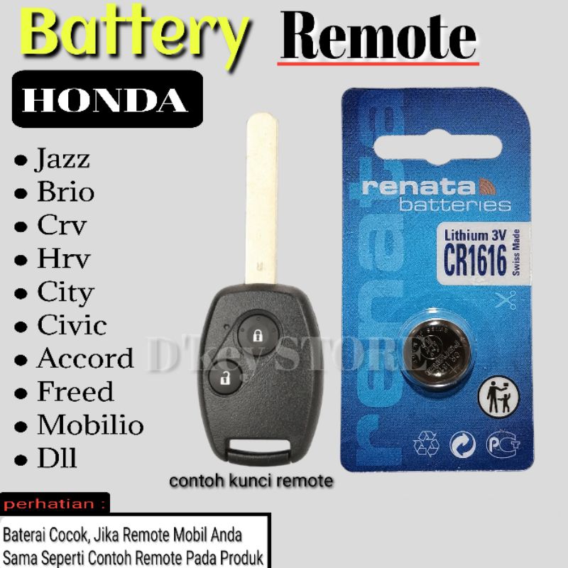 Jual Baterai Battery Batrai Batre Untuk Kunci Remote Remot Mobil Jazz ...