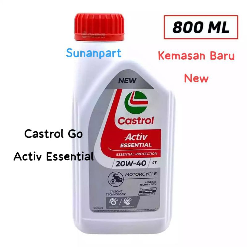 Jual OLi Mesin Motor CASTROL GO Activ Essential SAE 20W-40AT 800ML & 1L ...