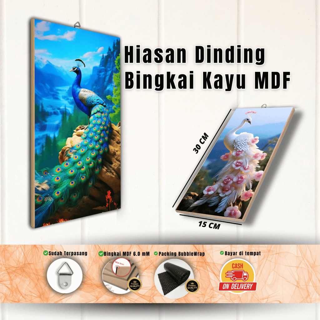 Jual Walldecor Tema Lukisan Burung Merak Aesthetic / hiasan dindig ...