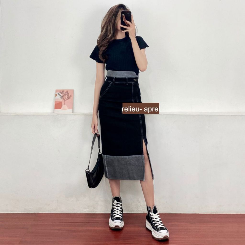 Jual FIT bb 80kg+ [COD] (ira - RELIEU) 2+ model • rok jeans highwaist ...