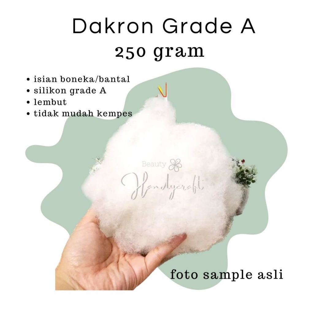 Jual Dakron [1/4 kg] silikon bahan isian boneka/ dekor awan PUTIH ...