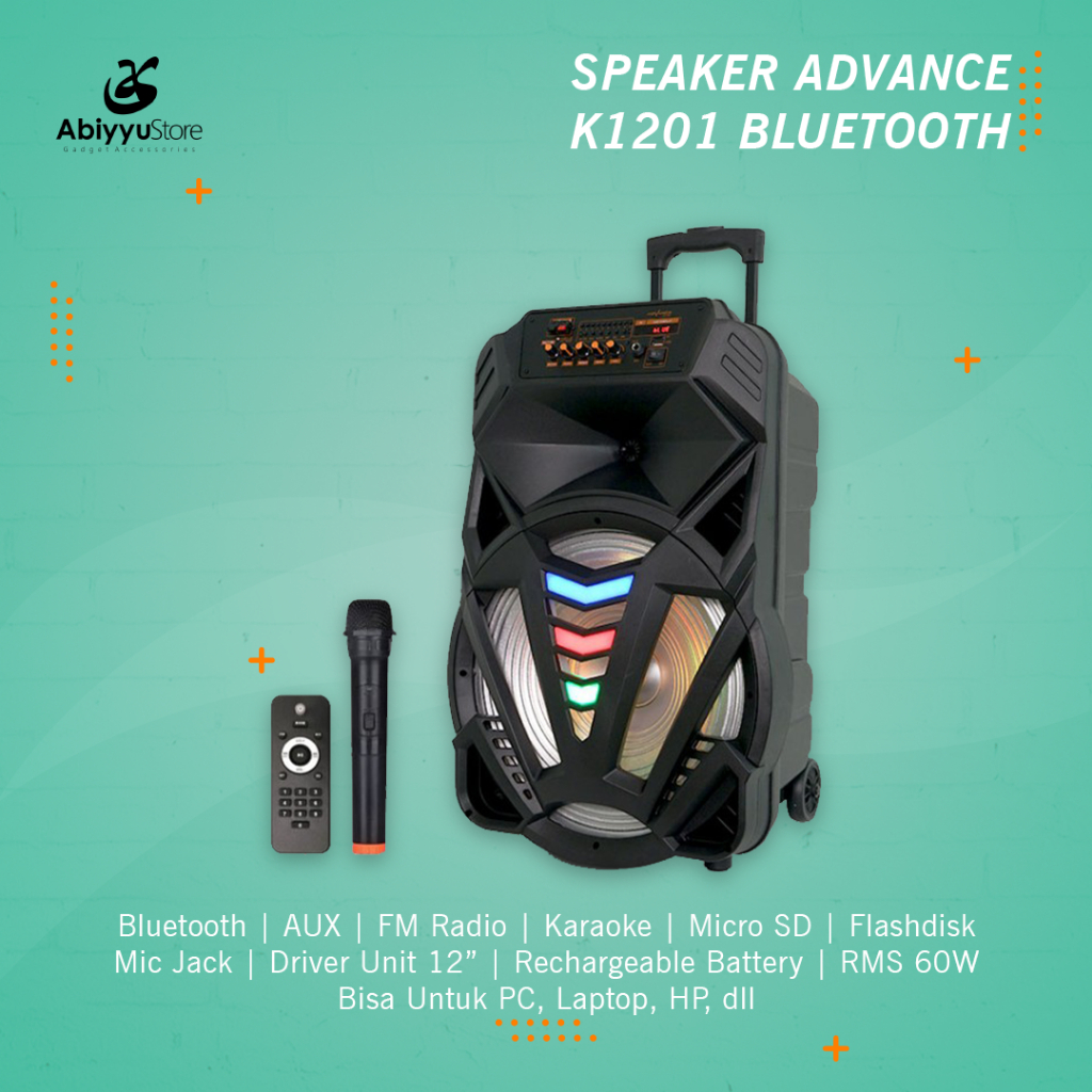 Jual Speaker Aktif Bluetooth Advance K1201 Karaoke Komputer PC Laptop HP | Shopee Indonesia