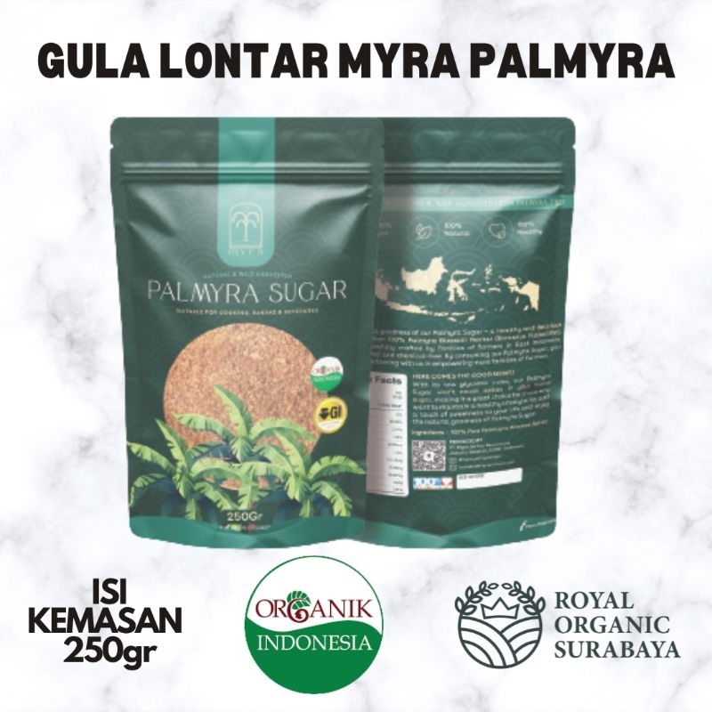 Jual Gula Lontar Organik Myra Palmyra 250gr, Rendah indeks glikemik,Non GMO,Sahabat Vegan ...