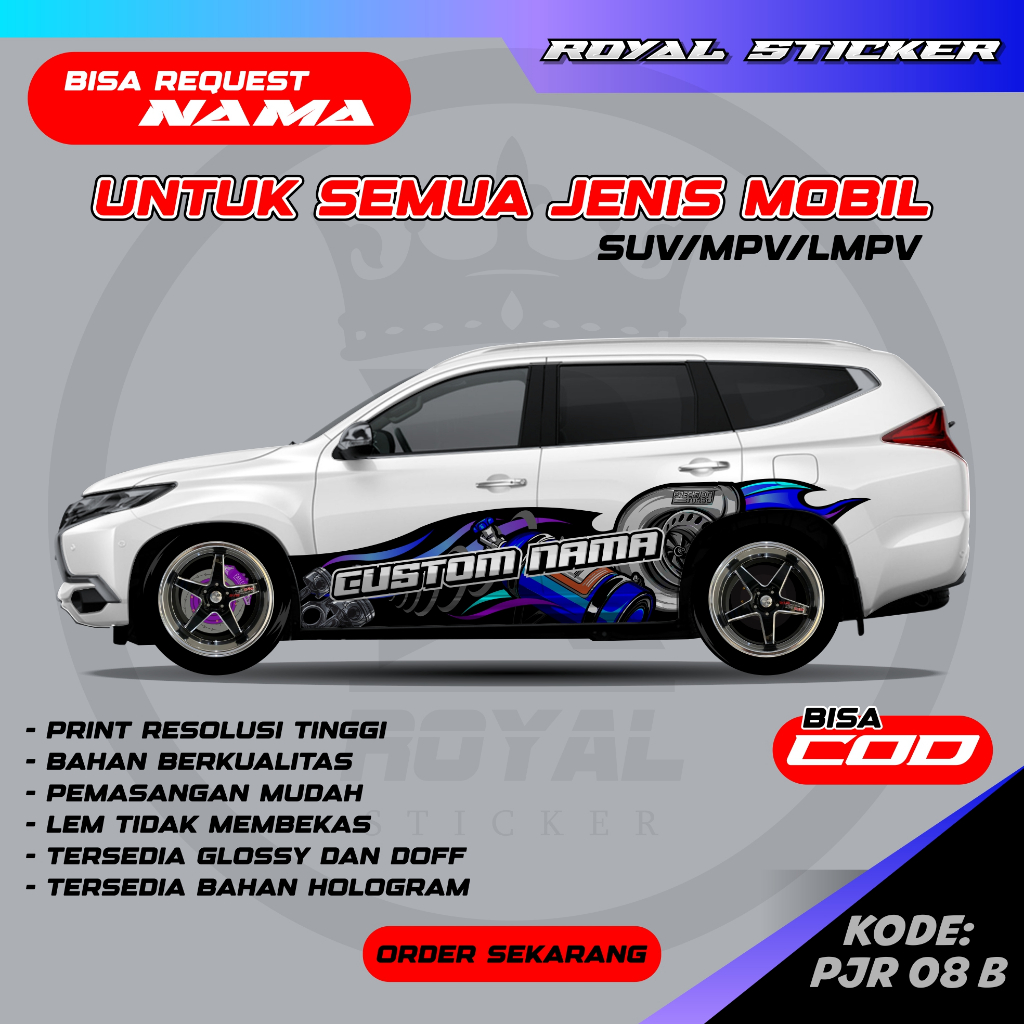 Jual DECAL MOBIL SPORTY PAJERO, FORTUNER, NEW PANTHER, TERIOS-CUSTOM ...