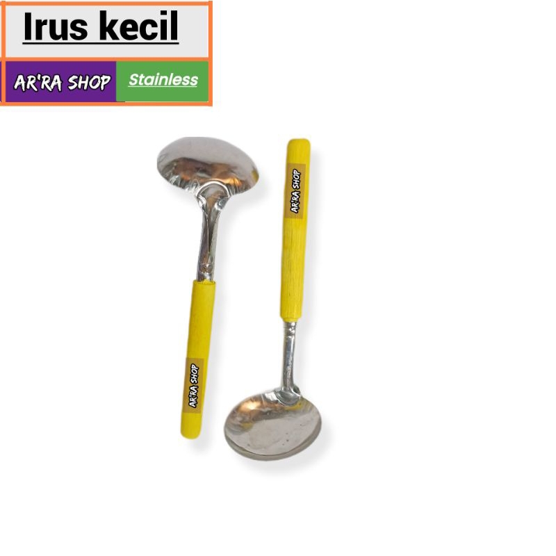 Jual irus kuah sayur kecil irus berlobang bahan stainless gagang kayu ...
