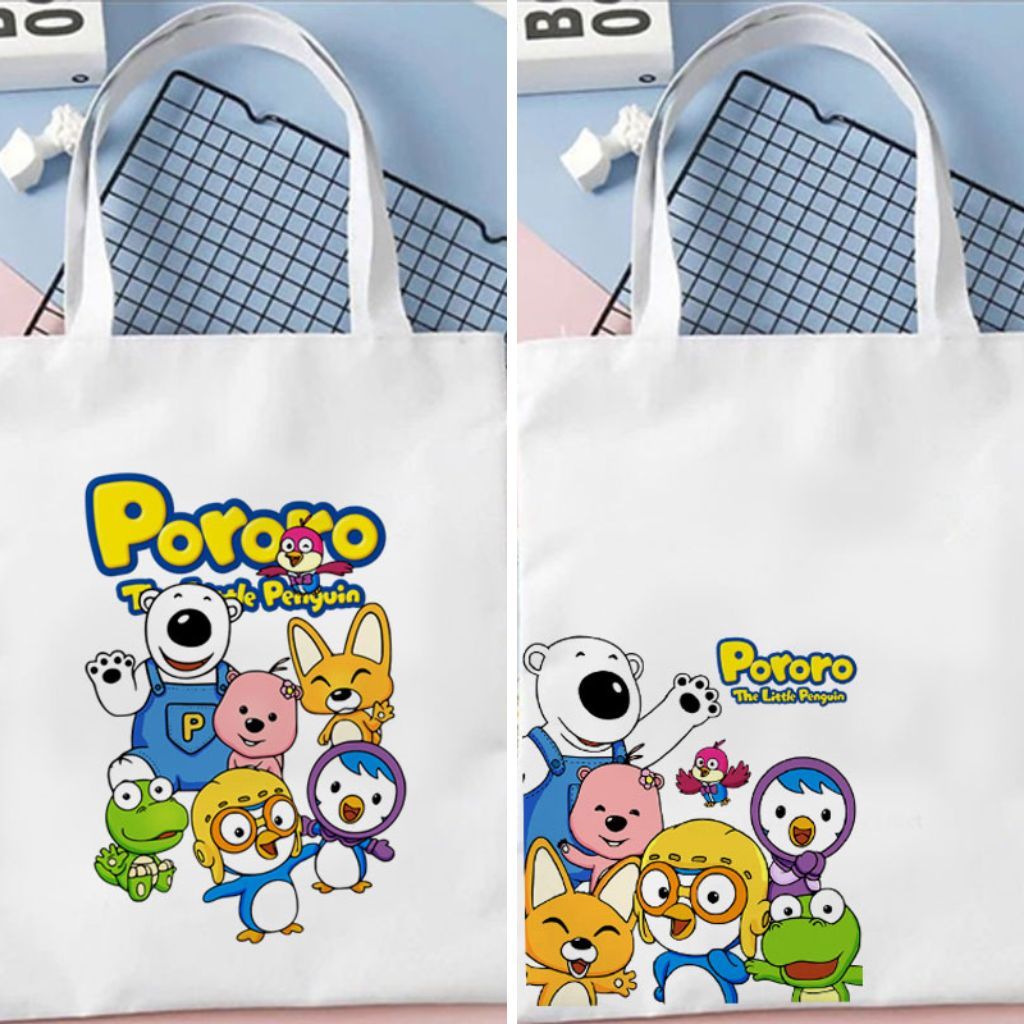 Jual Totebag Tote Bag Pororo Anime Korea Lucu Kanvas Goodie Bag ...